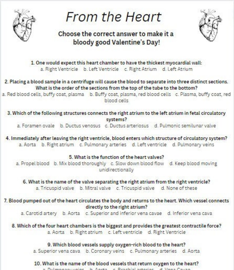 AP Biology Valentine's Day Worksheet for Classroom 100% Customizable ...
