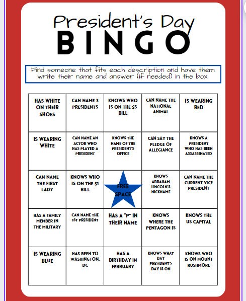 President's Day Themed Bingo for Classroom or Event 100% Customizable ...