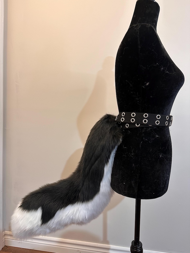 Black and White Arctic Wolf Tail - Furry Fursuit Therian Kemonomimi ...