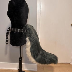 Grey and Cream Wolf Fursuit Tail - Etsy