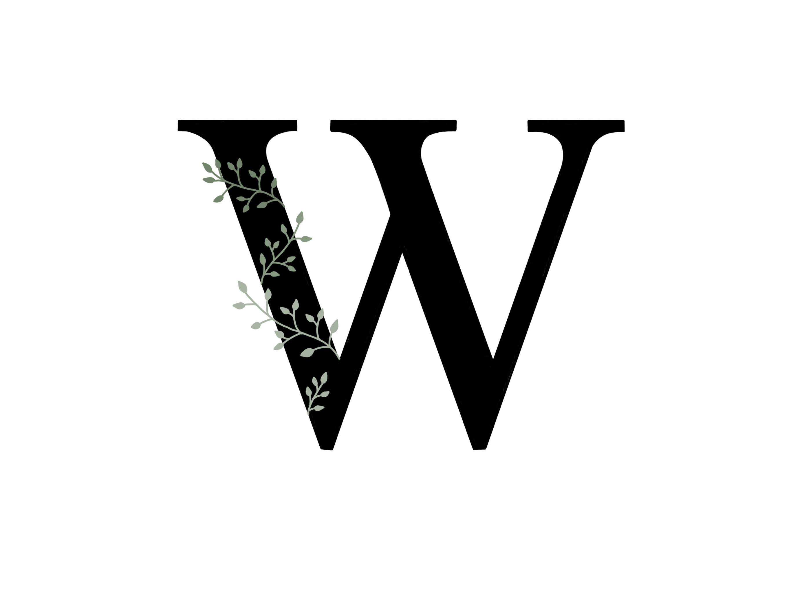 Letter W Alphabet Letter art Printable wall art Art print | Etsy