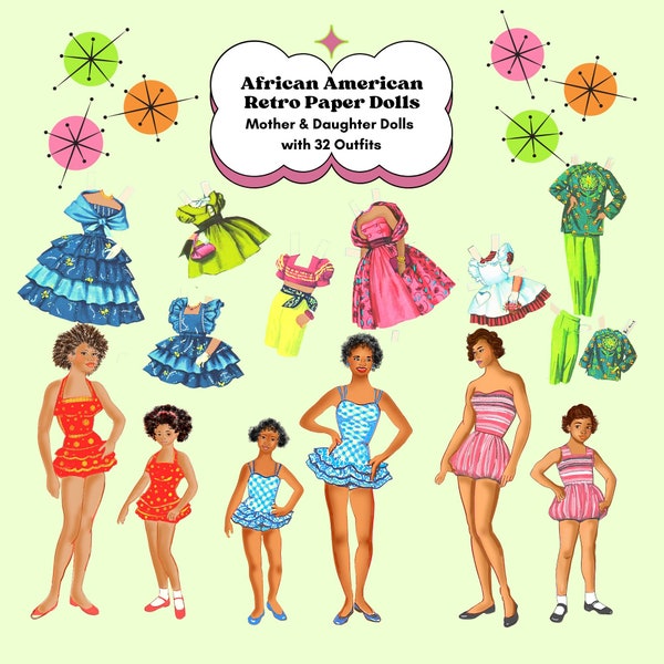 Retro Paper Doll - Etsy