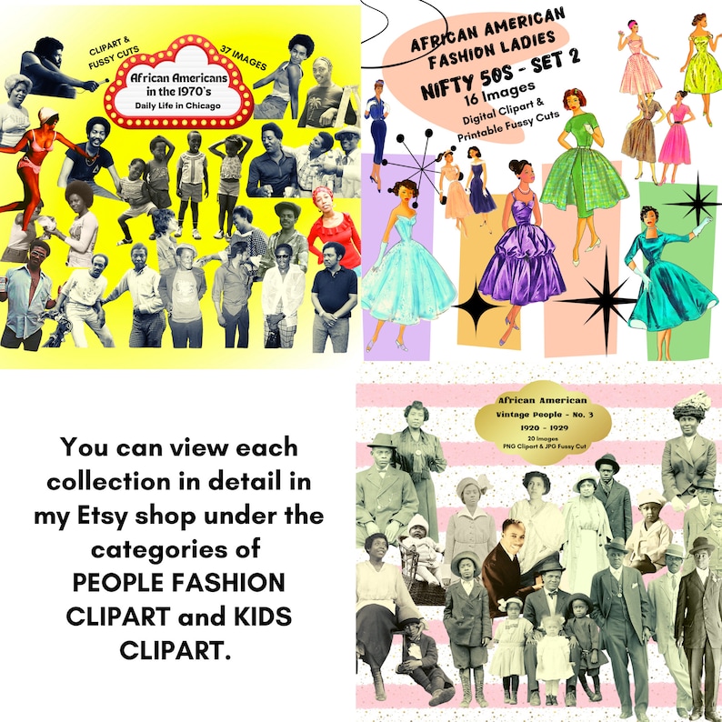 Black People Clipart Mega Bundle African American Clip Art Vintage ...