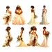Black Brides Clipart African American Wedding Dresses Clip Art Vintage ...