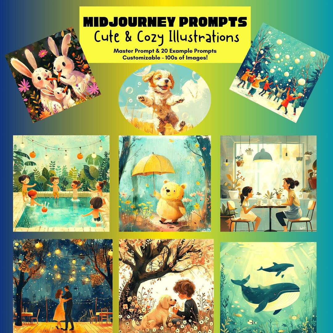 Midjourney Prompt Cute Illustrations Cartoon Prompts AI Art Midjouney ...