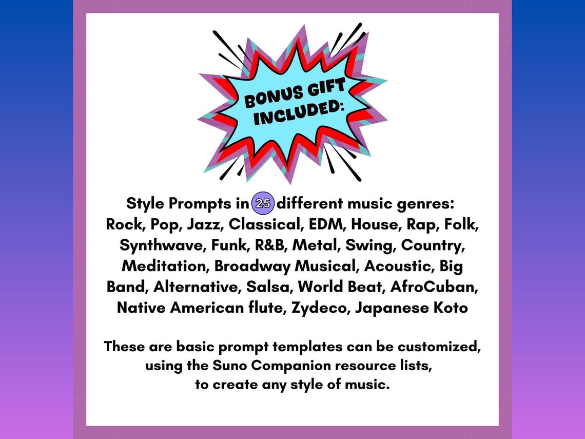 Suno AI Music Style Prompts Guide: Song Creation Expert Prompts Genres ...