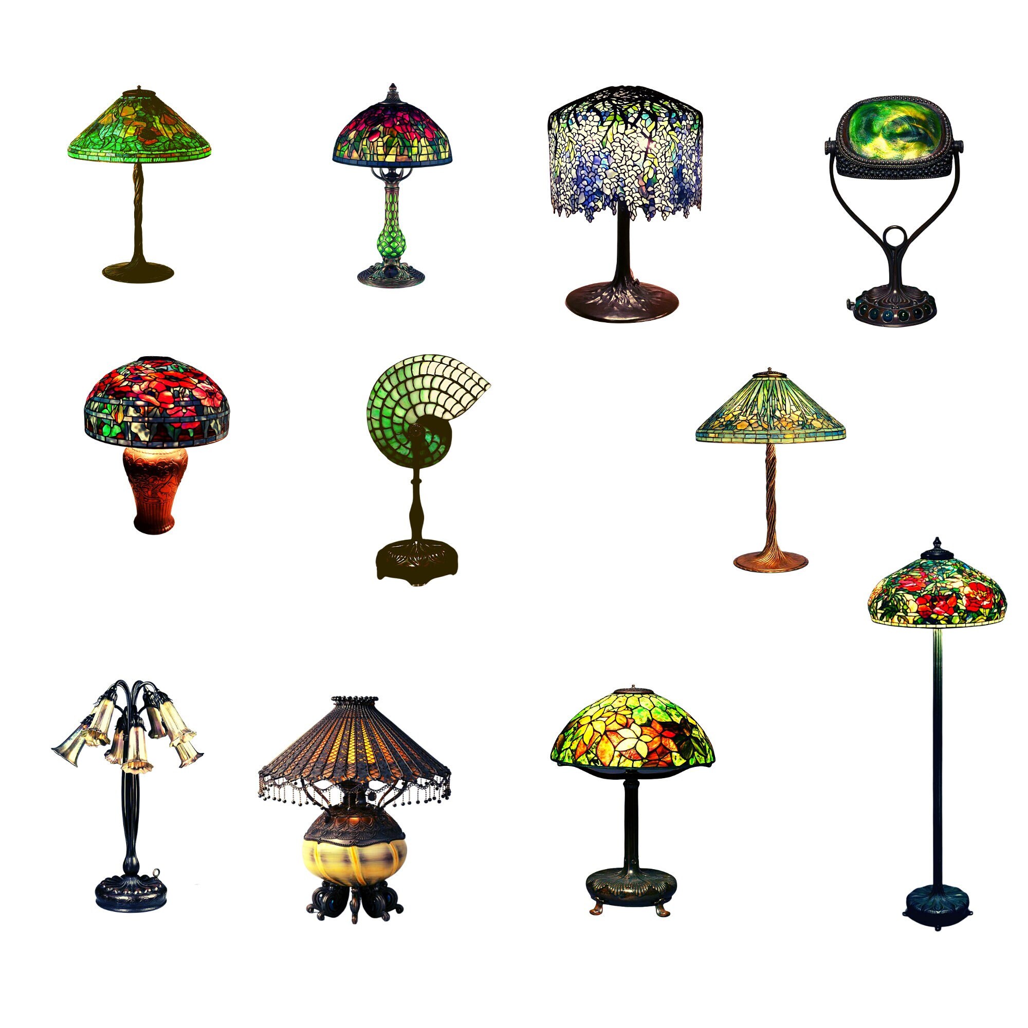 Tiffany Lamps Vintage Clipart Art Nouveau Antique Lamp - Etsy
