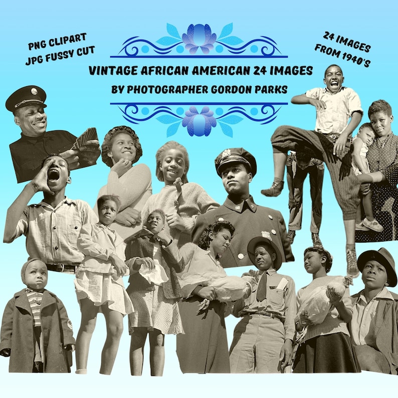 Black People Clipart Fussy Cuts, Printable Vintage African 1940s Clip ...