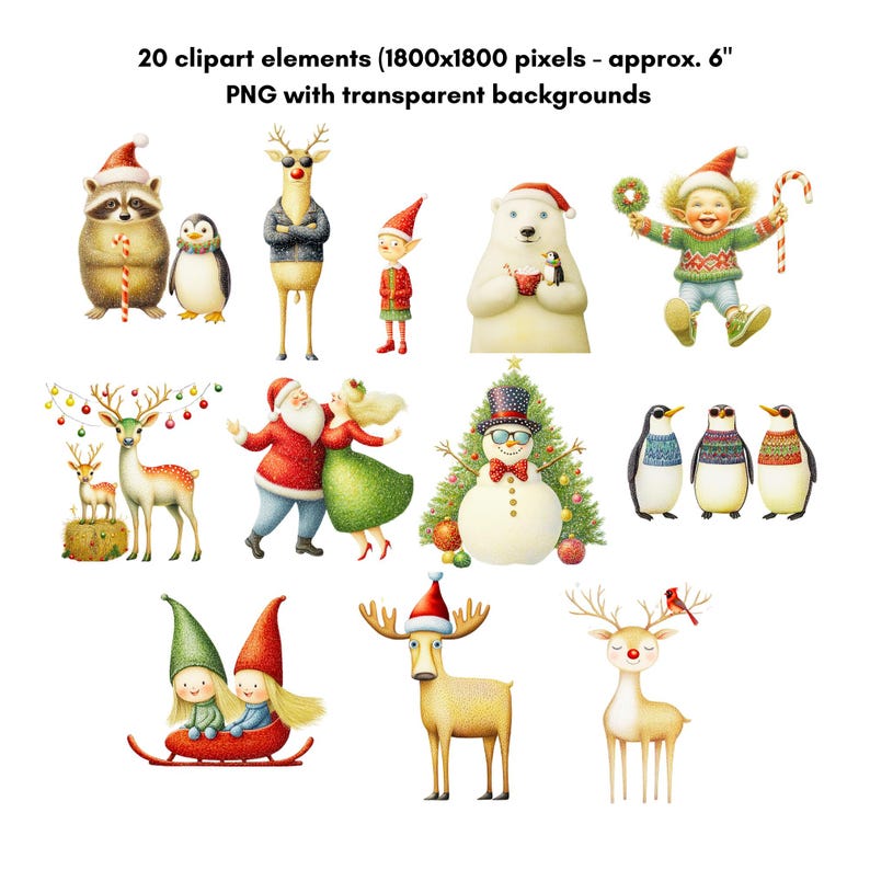 Whimsical Christmas Clipart: North Pole Graphics, Tags, Backgrounds ...