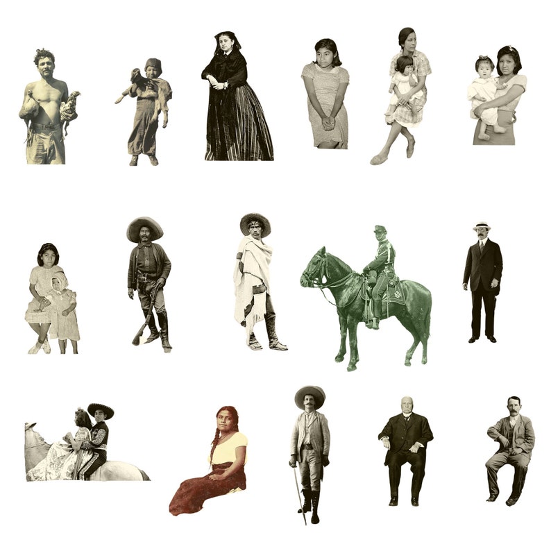 Vintage Mexican Hispanic People Clipart Fussy Cut Mexico Latin American ...