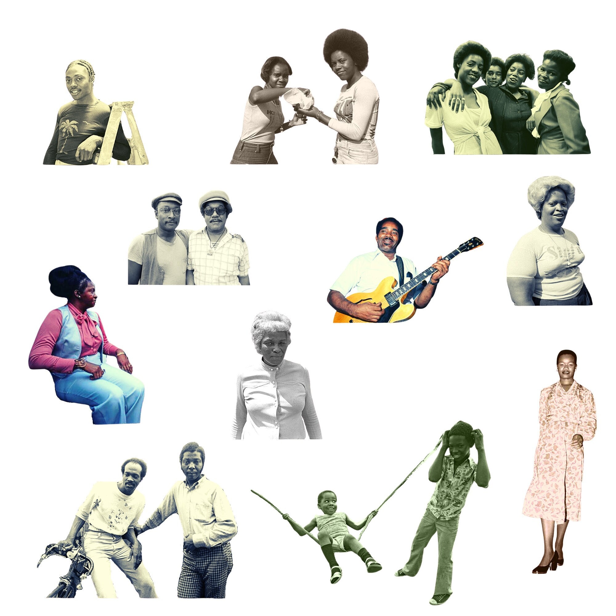 1970s Black People Vintage African American Clipart Retro Photos Fussy ...