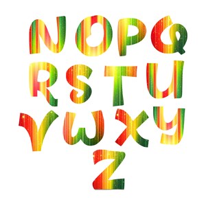 Christmas Letters Clipart Alphabet Red Gold Green Holiday Letters PNG ...