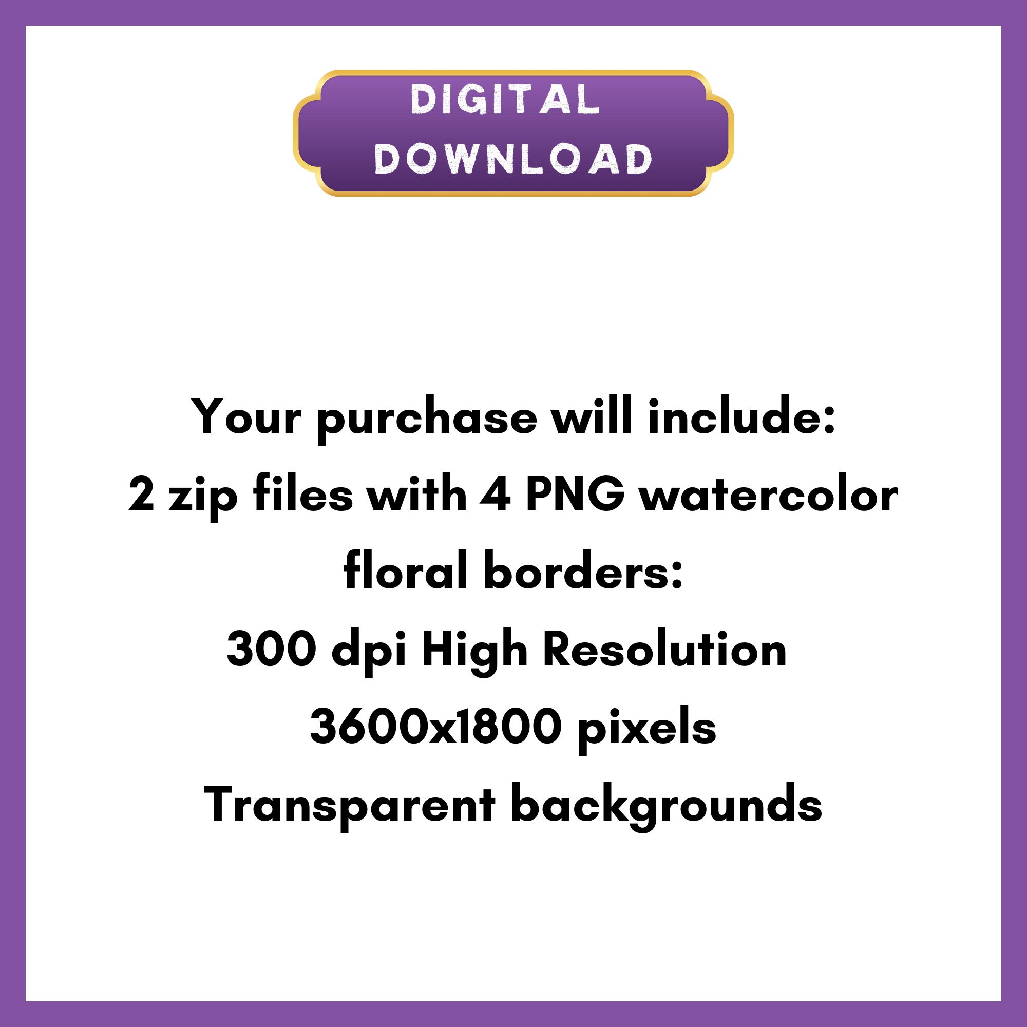 Wildflower Boho Borders Clipart Floral Watercolor Seamless - Etsy