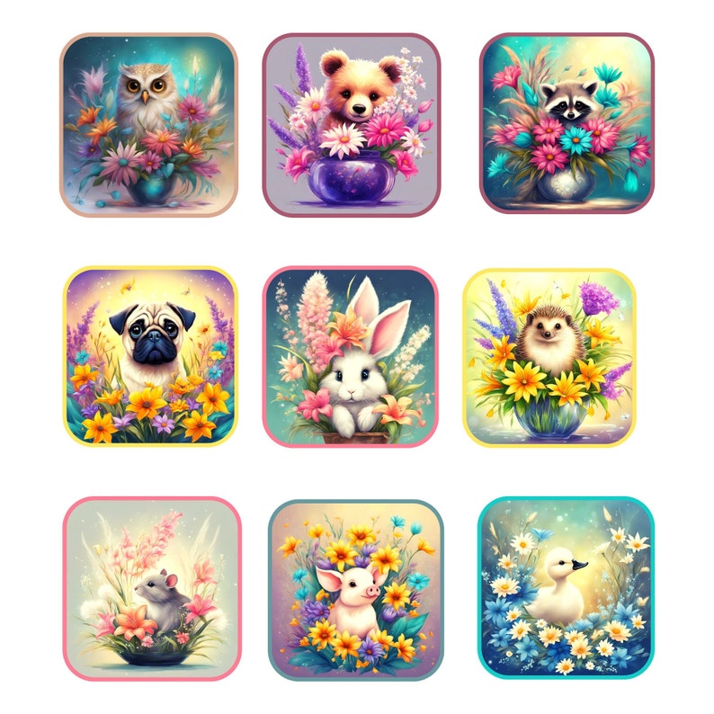 Cute Animals Clipart, Watercolor Flowers, Baby Animals, Easter Bunny ...