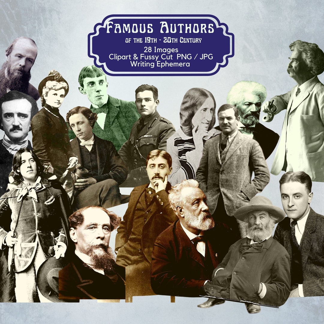 Vintage AUTHORS Writers Clipart and Fussy Cut 28 Images Ephemera Mark ...