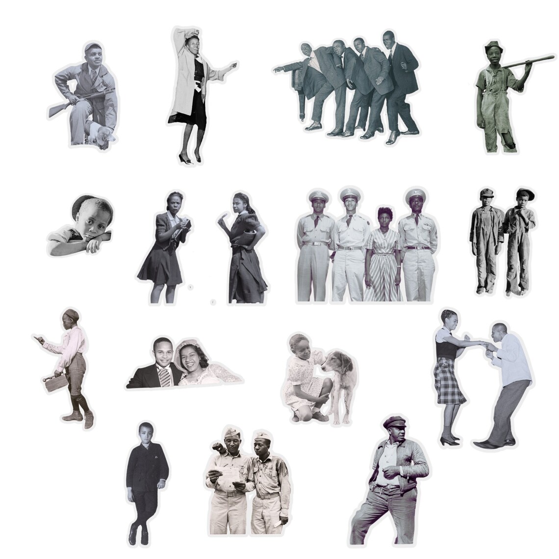 African American Clipart Vintage People No. 2 Fussy Cut Transparent PNG ...