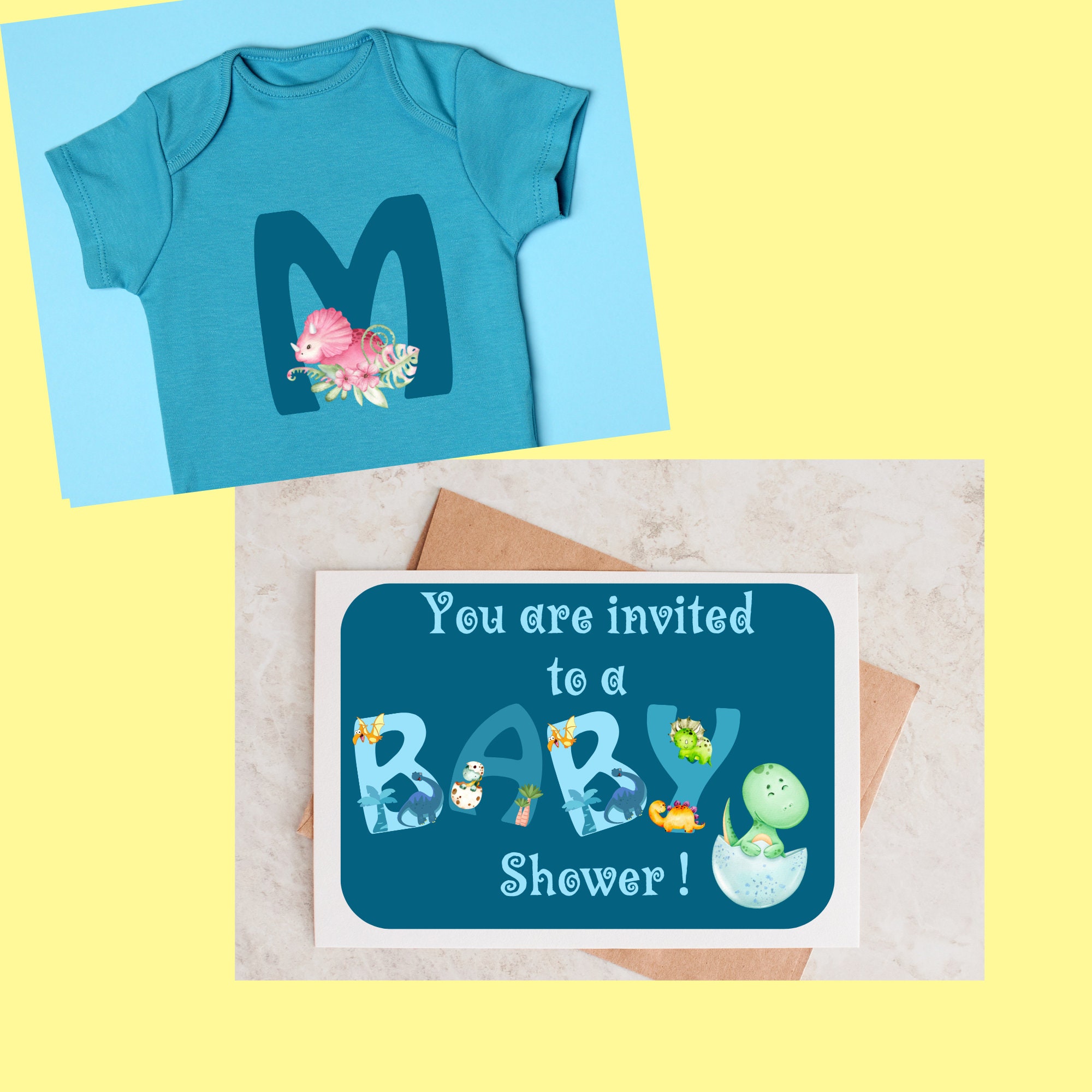 Baby Dinosaur Alphabet Pastel Letters Initials Baby Shower PNG JPG ...