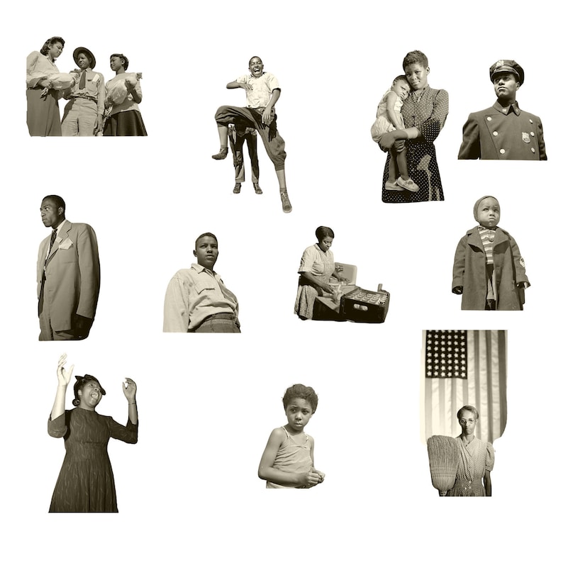 Black People Clipart Fussy Cuts, Printable Vintage African 1940s Clip ...