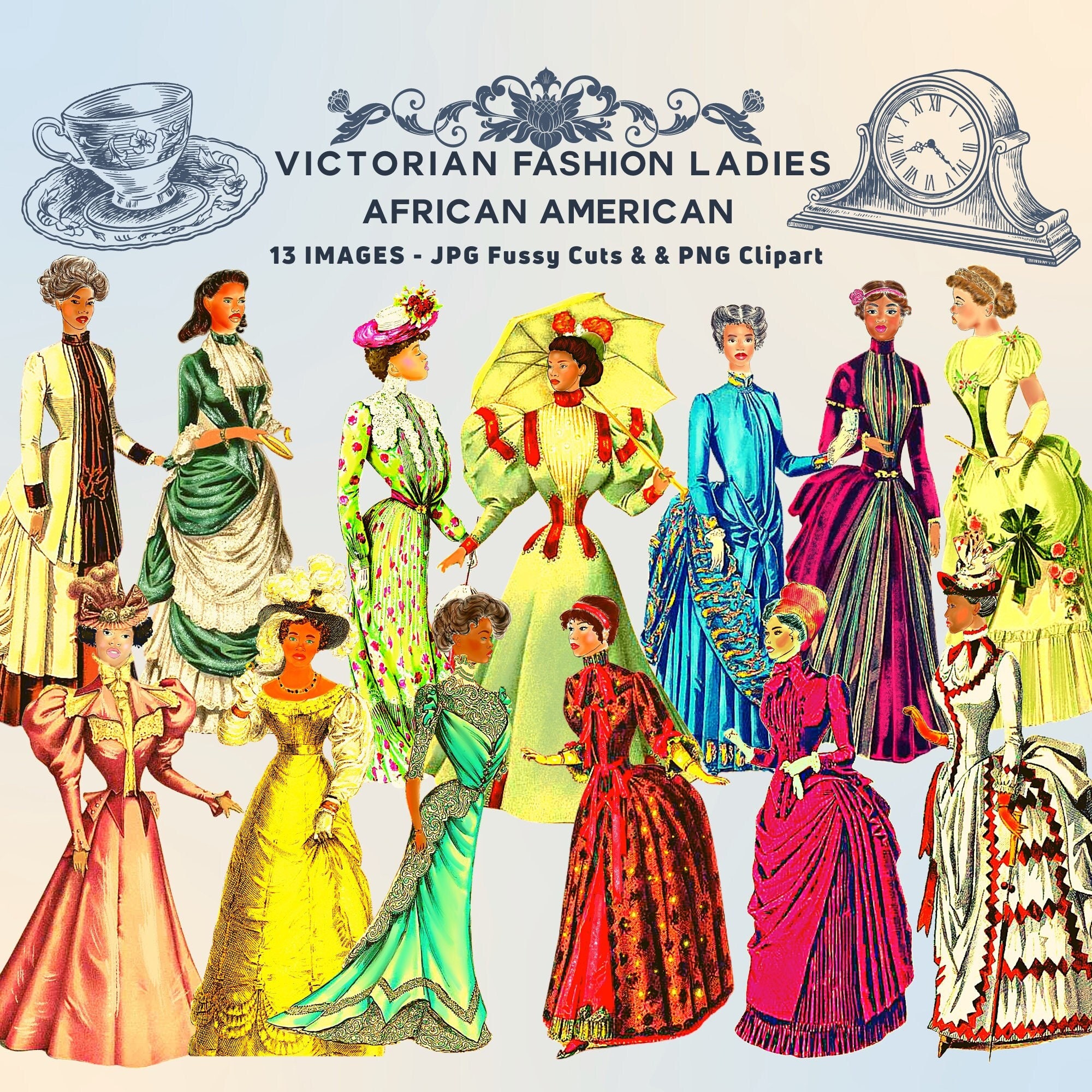 African American Victorian Fashion Ladies Vintage Retro Women - Etsy