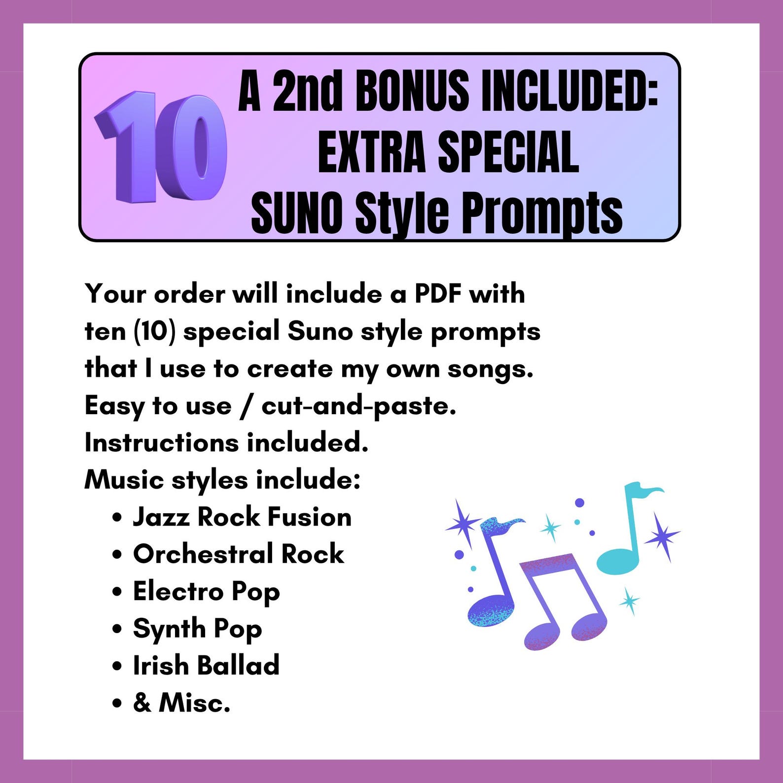 Suno AI Music Guide: Style Prompts & Cheat Sheets (digital Download) - Etsy