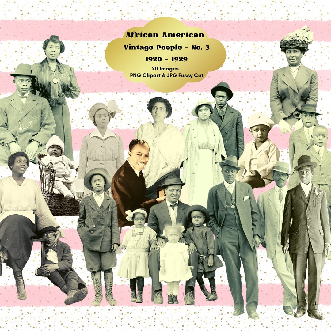 Vintage African American Paper Dolls: 1920s Clipart Set (digital ...