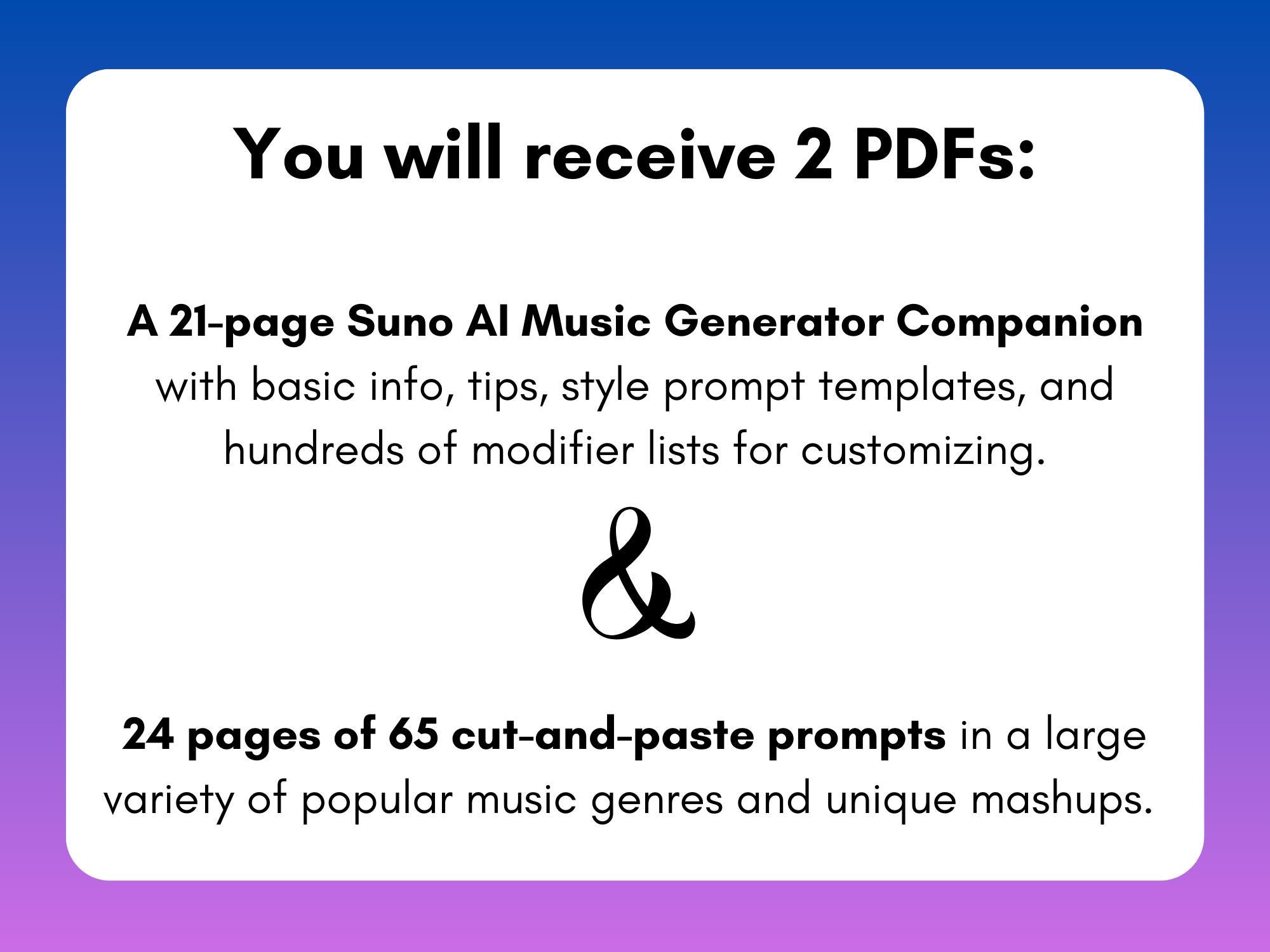 Suno AI Music Style Prompts Guide: Song Creation Expert Prompts Genres ...