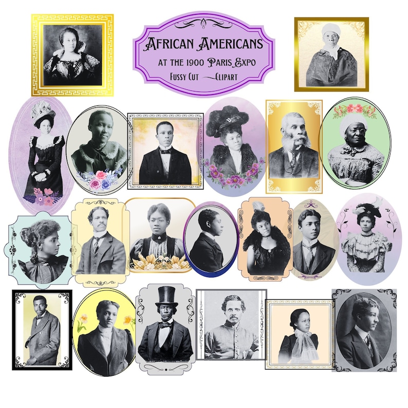 Vintage African American Portrait Clipart Black People Ephemera Du Bois ...