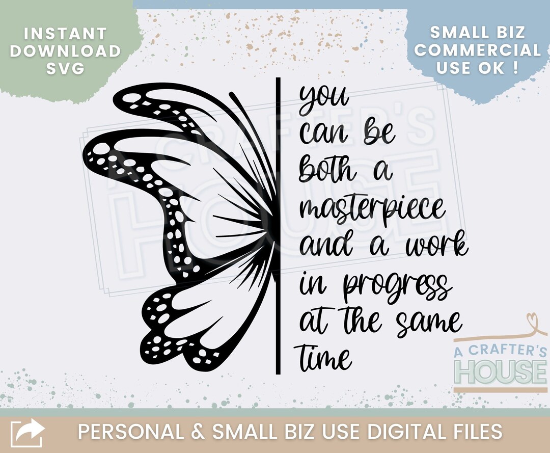 Butterfly SVG, Positive Affirmation, Digital Download, Cut File for ...