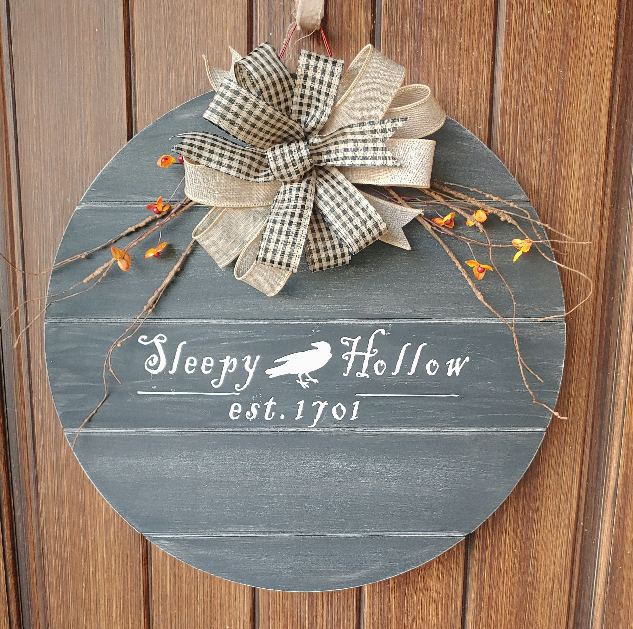 Fall Door Hanger, Fall Decoration, Fall Sign, Round Sign, Round Door ...