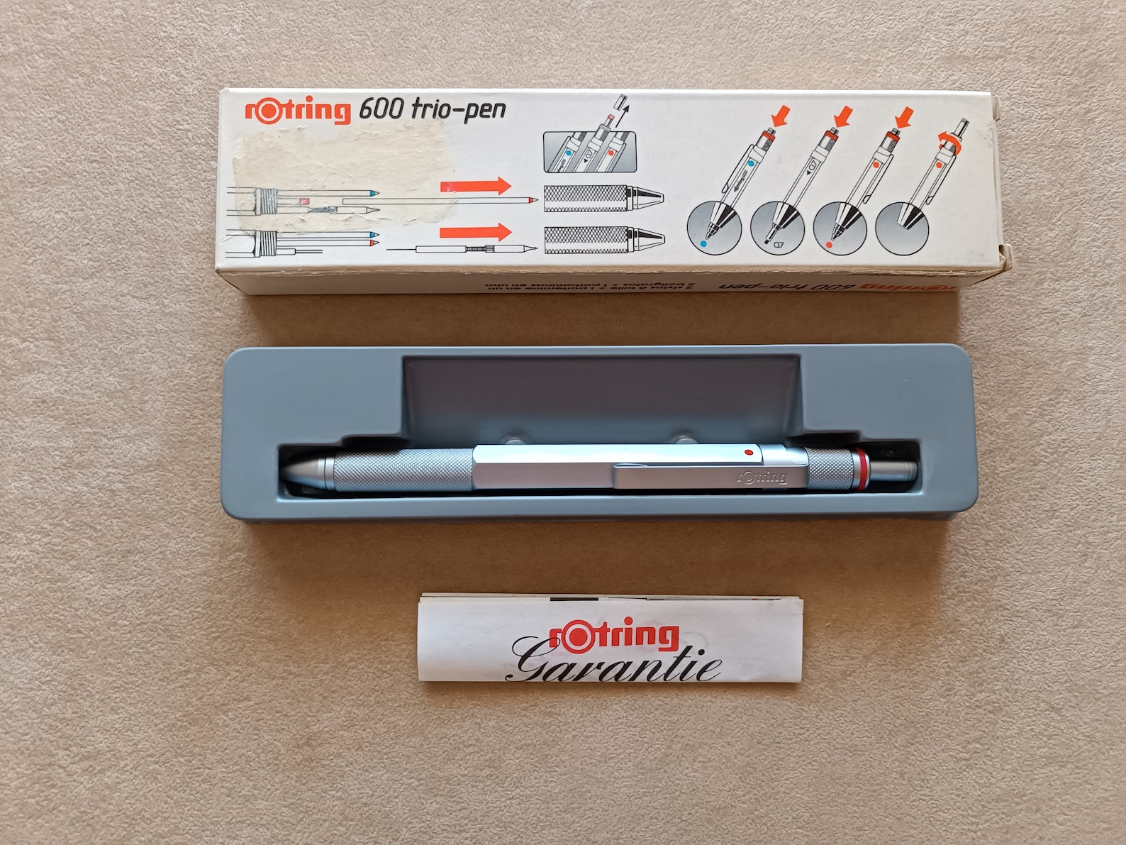 Rotring 600 Trio Silver First Ver. Ballpoint Pen Blue Red & Pencil - Etsy