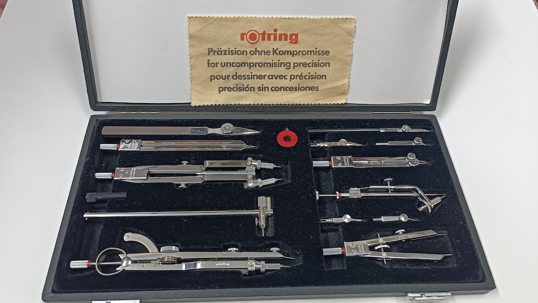 Rare Rotring Professional Chrome Plated Master Bow Compass Set in ...