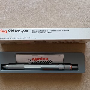 Rotring 600 Trio Silver First Ver. Ballpoint Pen Blue Red & Pencil - Etsy
