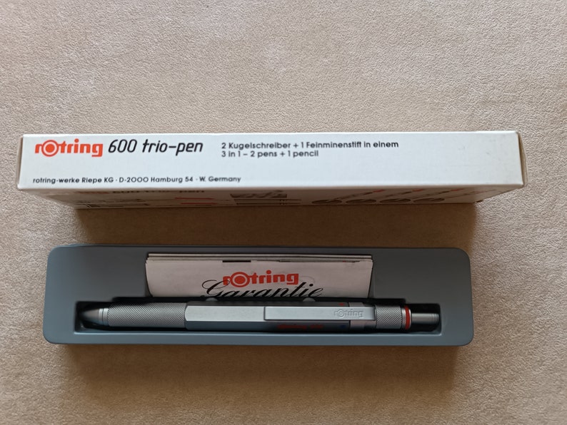Rotring 600 Trio Silver First Ver. Ballpoint Pen Blue Red & Pencil - Etsy