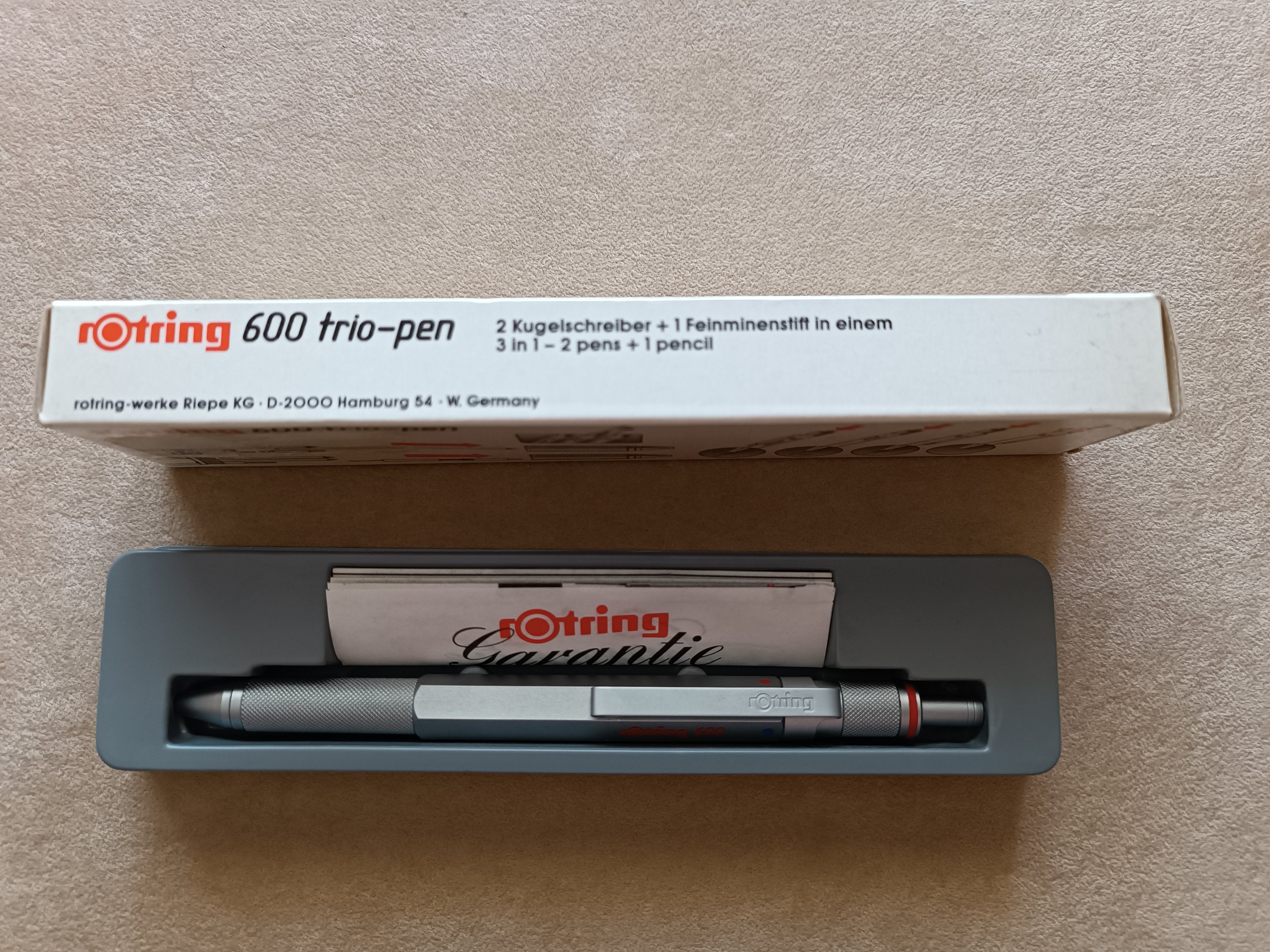Rotring 600 Trio Silver First Ver. Ballpoint Pen Blue Red & Pencil - Etsy
