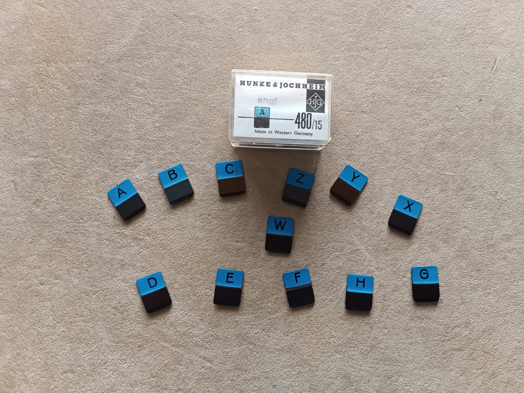 Vintage Metal Index Clips Boxes English Letters From 70s Hunke ...