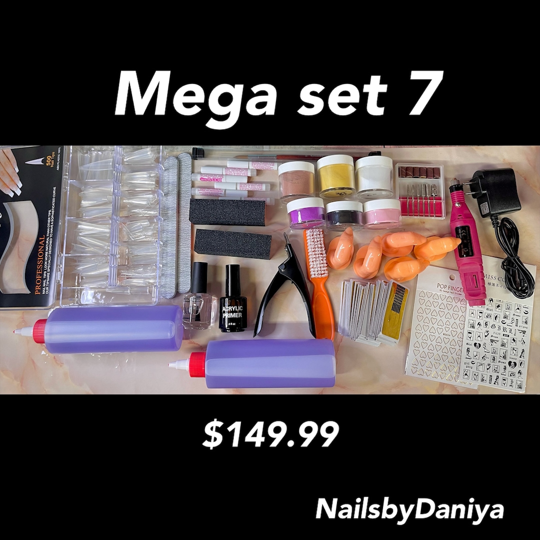 Mega Beginner Acrylic Nail Complete Kit/set 7 A Complete Beginner Set ...