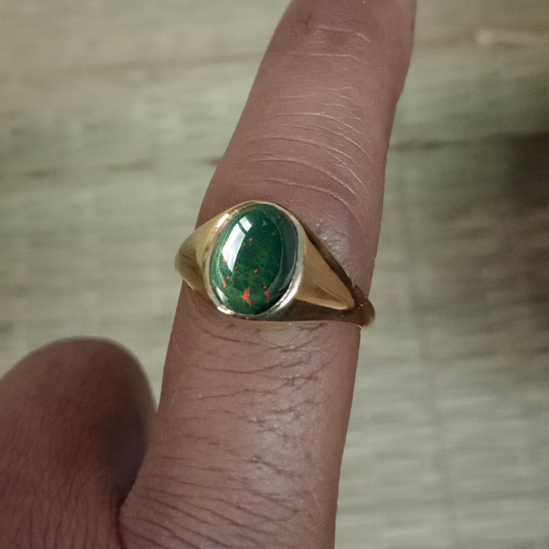 Blood Stone Ring Signet Ring Blood Stone Men's Signet - Etsy