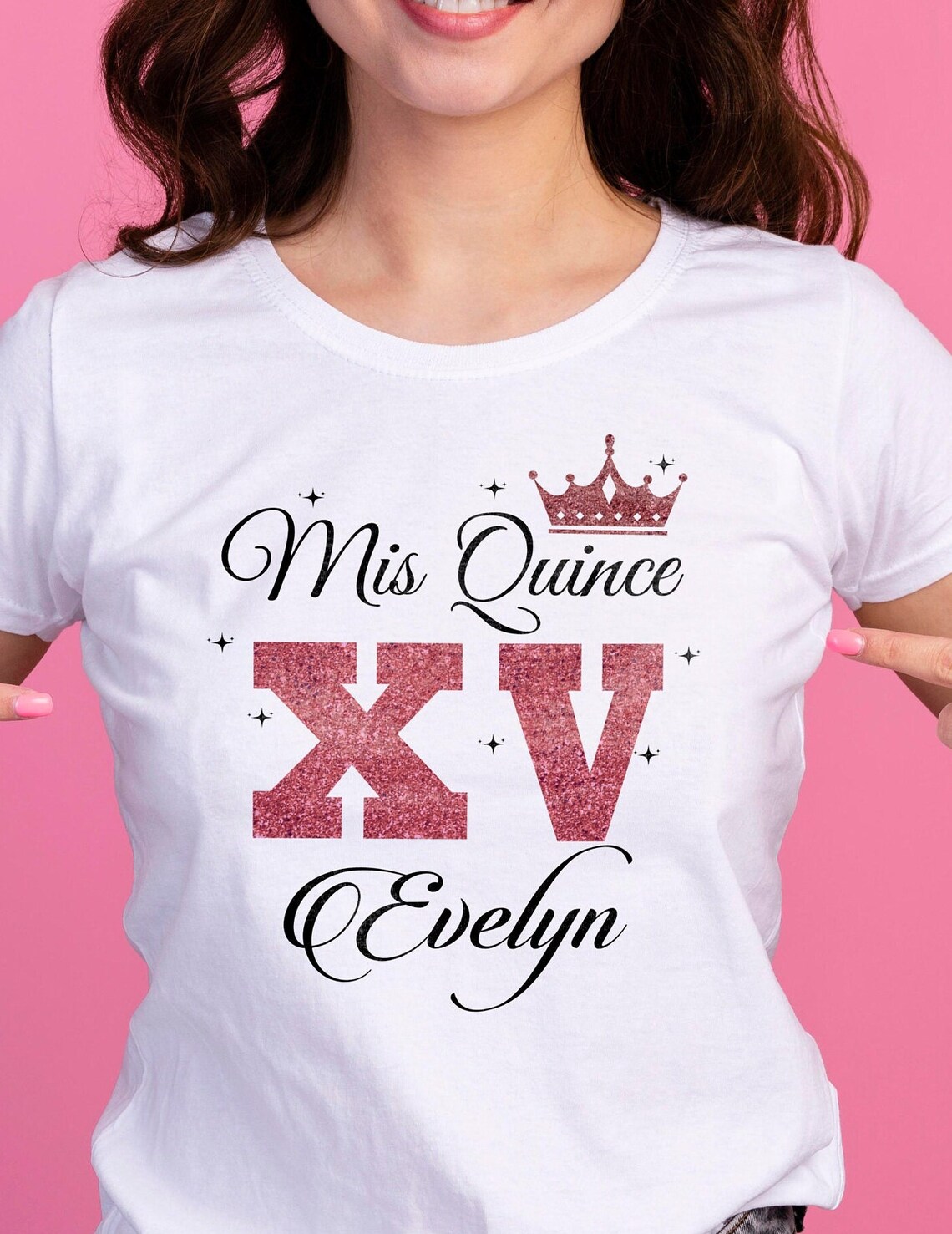 Mis 15 Shirt Quince T-shirt Silvergoldrosegoldpink - Etsy