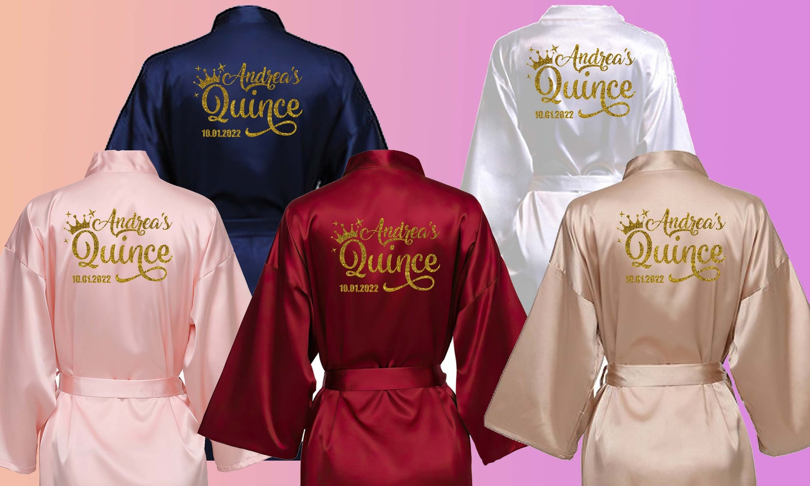 Batas De Satén Royal Blue Mis Quince Personalización Regalo - Etsy