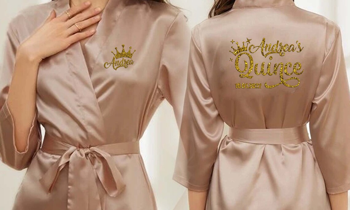 Teal Blue Robes Mis Quince Satin Robes - Etsy