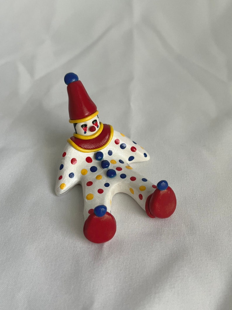 Mini Primary Colors Clown Figurine - Etsy