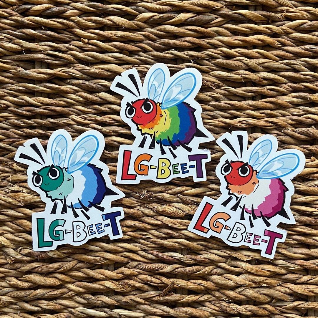 Lg-bee-t Pride Flag Bee Stickers - Etsy