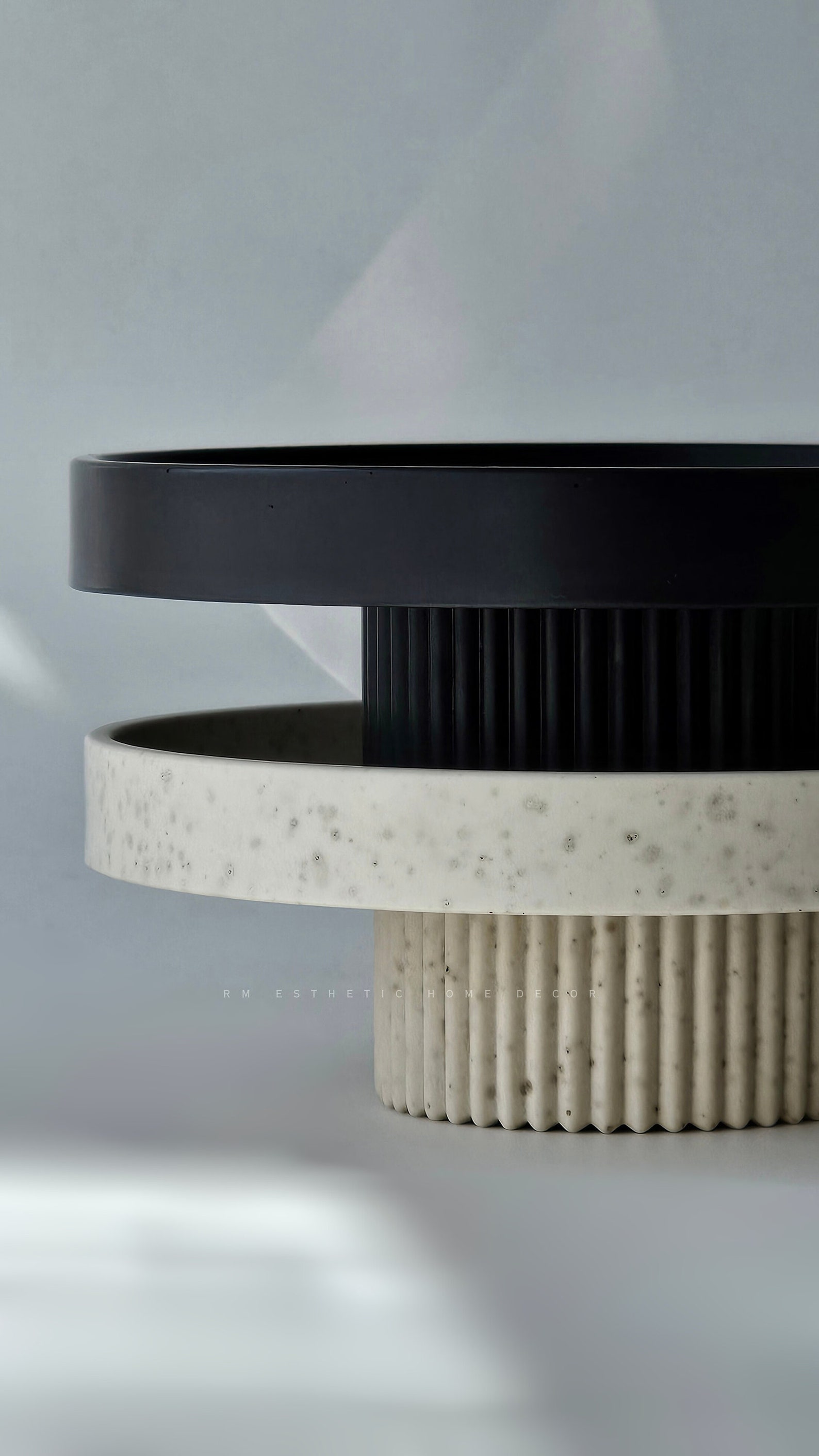 ROMA Decorative Ribbed Pedestal Tray | Handmade Shelf Decoration | Home ...