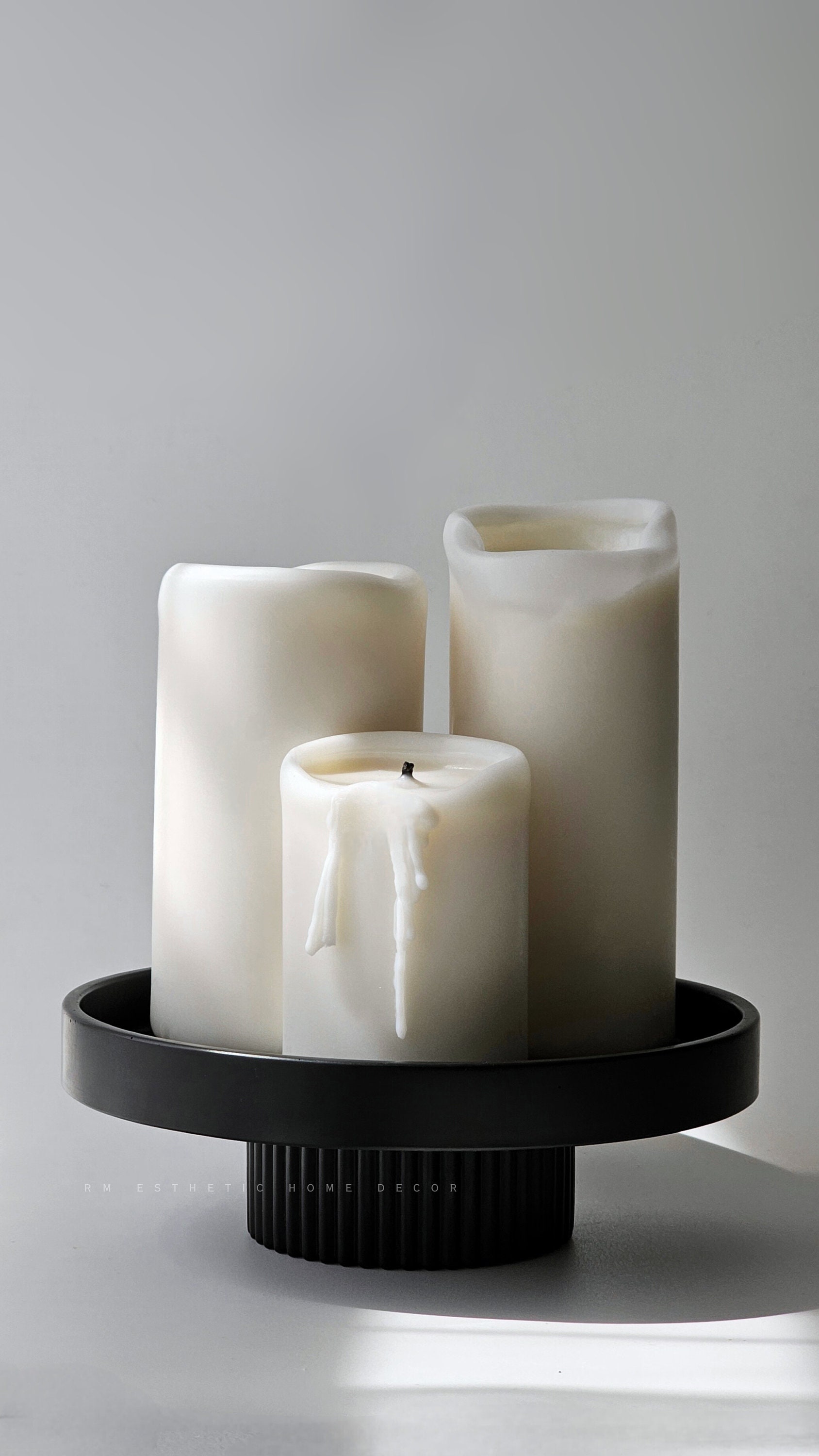 ROMA Decorative Ribbed Pedestal Tray | Handmade Shelf Decoration | Home ...