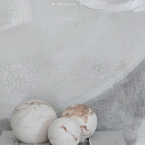 KOULE Jesmonite Decorative Ball Set: Handmade Geometric Ornaments - Etsy