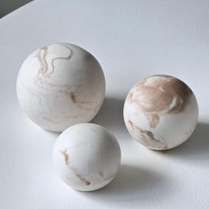 KOULE Jesmonite Decorative Ball Set: Handmade Geometric Ornaments - Etsy
