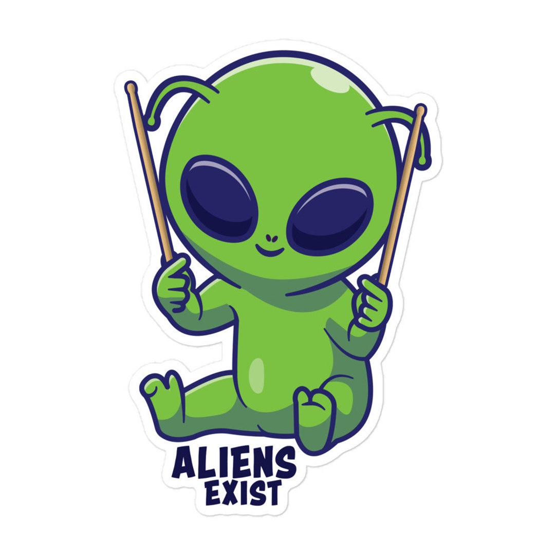 Aliens Exist - Blink 182 Drummer Alien Sticker - Etsy