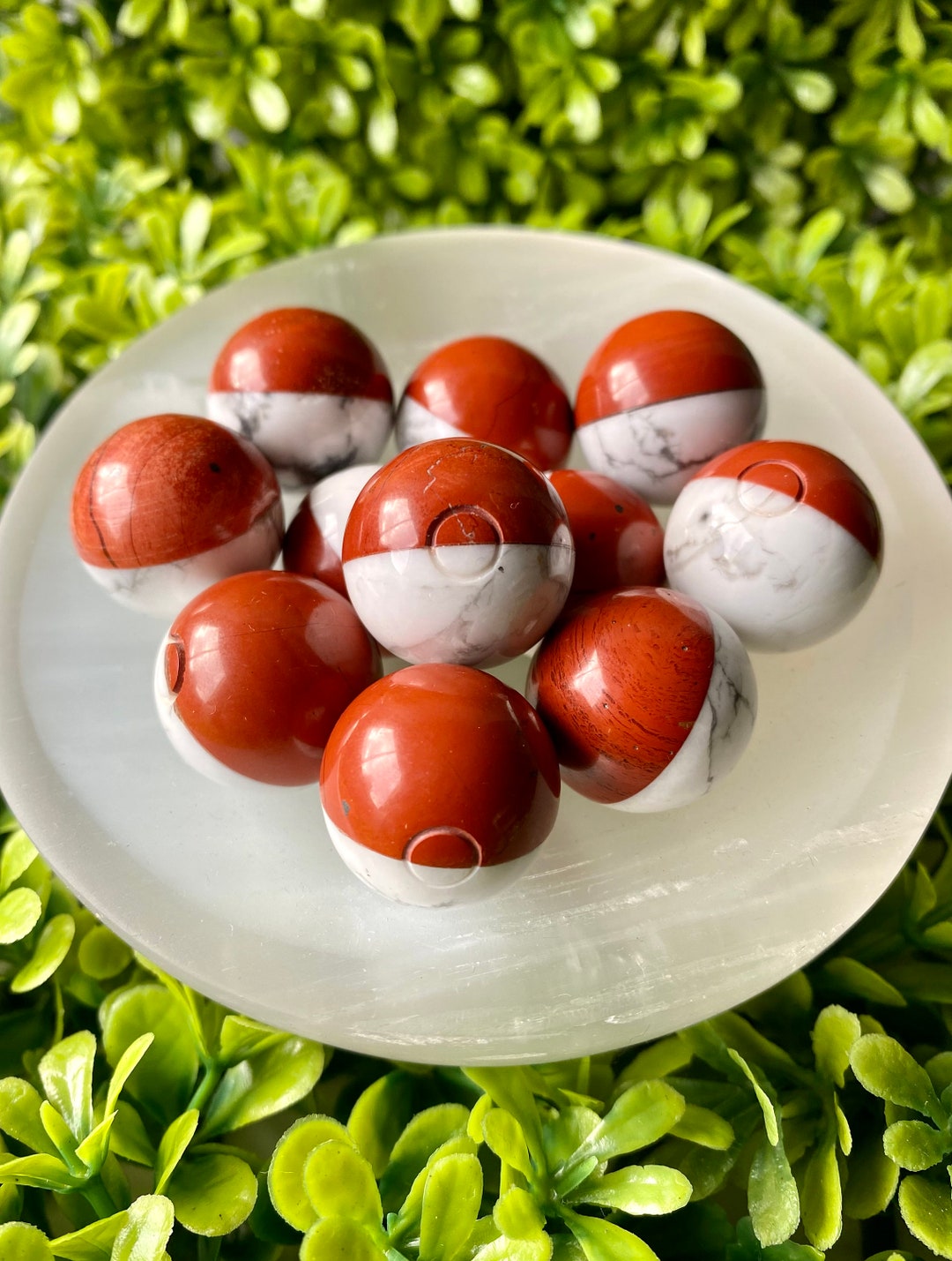 Mini Pokemon Ball Red Jasper/howlite - Etsy