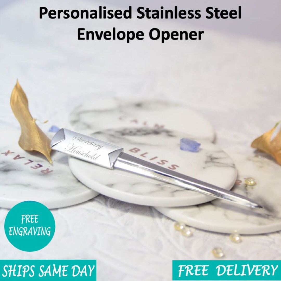 Personalised Engraved Stainless Steel Silver Letter Opener -christmas ...