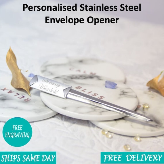 Personalised Engraved Stainless Steel Silver Letter Opener - Etsy